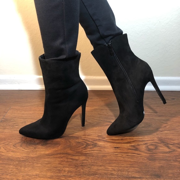 TOP Moda | Shoes | Black Suede Ankle Boots | Poshmark